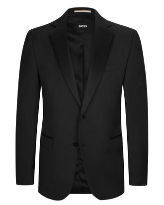 HUGO BOSS Smoking Sakko aus Schurwolle mit Seidenbesatz, Slim Fit in