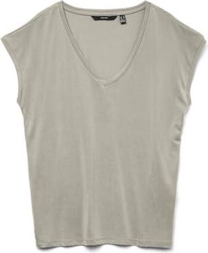 Vero Moda VMFILLI SS 10247666 T-Shirt à col en V GA Noos pour Femme, Doublure argentée., M