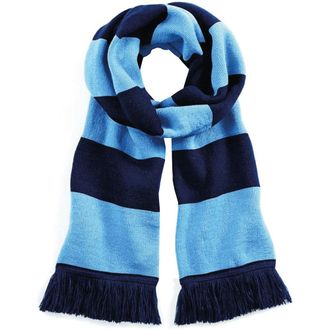 Beechfield Unisex Stadium Scarf Schal, Mehrfarbig (French Navy/Sky Blue 00), One size