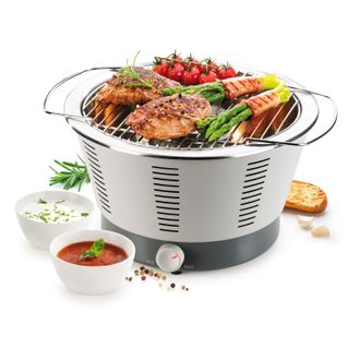 Tescoma PARTY TIME Power-Grill | Turbo-L&uuml;fter & Schnellstart | Rauchfreies & Sicheres Grillen | Einfache Reinigung & Batteriebetrieben | Perfekt f&uuml;r den Au&szlig;en