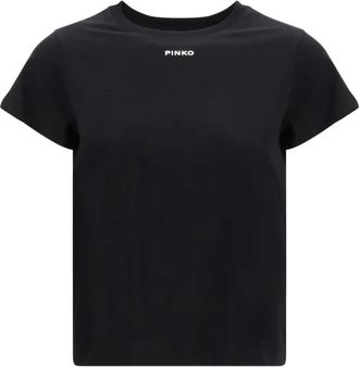 Pinko Pinko, Femme, Tops, Noir, Taille: 46 FR T-Shirt manica corta