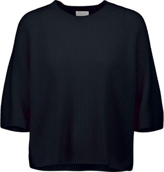 Allude pull nervur&eacute; &agrave; manches mi-longues - Bleu