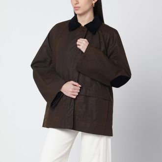 Toteme Brown waxed cotton country jacket