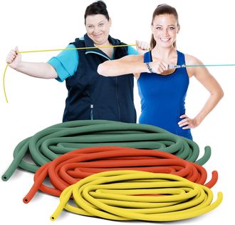 Theraband TheraBand Tubings 3 x 1,50m | Trainingsb&auml;nder f&uuml;r Therapie & Fitness | Tubes Fitnessb&auml;nder Set | Widerstandsb&auml;nder Krafttraining | Home Workout Resist