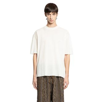 Uma Wang Frayed Stripe Cotton Silk Knit Top