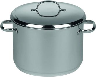 Riess 1809-043 Hoher Topf mit Deckel, CRISTALL, Durchmesser 28 cm, Inhalt 13,5 Liter, Edelstahl