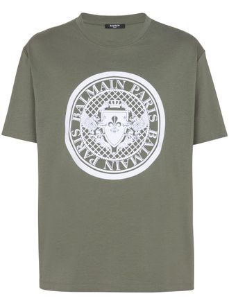 Balmain t-shirt en coton à imprimé Coin - Vert