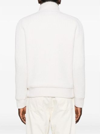 Barba Ribbed Knit Sweatshirt - White