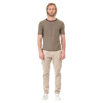 Roberto Collina Homme, Tops, Multicolore, Taille: 2XL T-shirt en lin &agrave; rayures horizontales