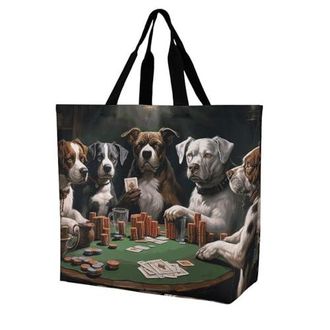 Generic Chiens De Cartes &Agrave; Jouer Sac A Main Femmes D&eacute;contract&eacute; Tote Bag Pliable Sac Fourre Tout Pour Plage Shopping Travail
