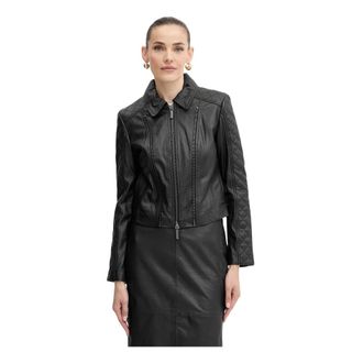 A|X Armani Exchange Veste en cuir avec manches matelass&eacute;es - Femme - Vestes - Noir - Taille: 38 FR