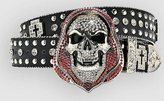 Broken Promises Shriek Rhinestone G&uuml;rtel black