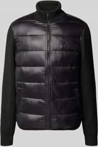 Review Leichtsteppjacke mit Strick&auml;rmeln und Stehkragen