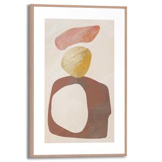 Reinders Gerahmtes Bild, Watercoloured Stones, Home Office, Poster, Wanddeko, Room Decor, MDF, Braun, 30 x 20cm