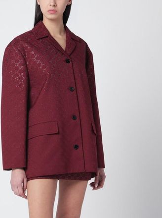 Gucci Rosso Ancora GG-fabric jacket with crystals