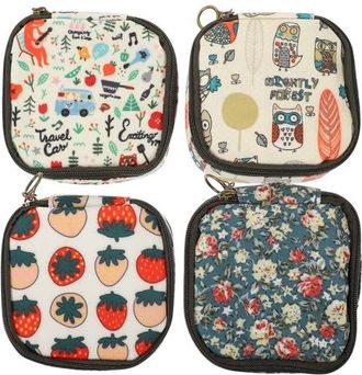 Garneck 4 pièces Trousse de Toilette Portable Petite avec Sac de Rangement pour Serviettes Hygiéniques Lot de Carrés Colorés pour Cosmétiques et Accessoires d