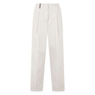 PESERICO Weite Hose mit Bundfalten - - Trousers - Damen - Wei&szlig; - S