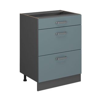 Vicco Meuble cuisine R-Line, Bleu-gris, 60 cm avec tiroirs, sans plan de travail Vicco