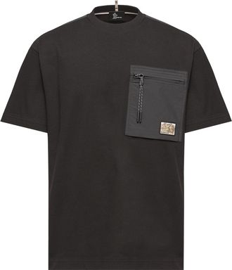 Moncler Moncler Utility Pocket Cotton T-shirt, Men, Black, Size: Xxl