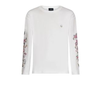 John Richmond Langarm-T-Shirt mit ikonischen Verzierungen - - Tops - Herren - Wei&szlig; - 2XL