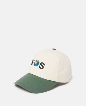 Stella McCartney SOS Embroidered Baseball Cap,, Size: 59
