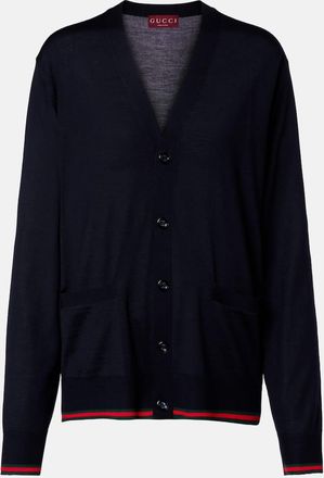 Gucci Cardigan Web Stripe aus Wolle