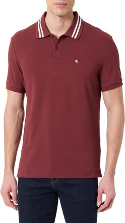 Calvin Klein Herren Ss Monogram Pique Tipped Polo Lv04Rc276G Polos, RED (Mocha Moment), XL