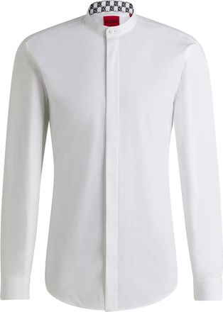 HUGO BOSS Herren Kaleb Slim-Fit Hemd aus bügelleichter Baumwoll-Popeline Weiß 40