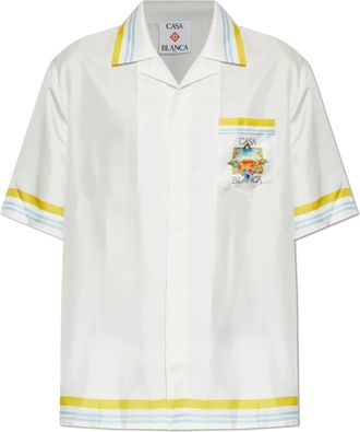 Casablanca Homme, Chemises, Blanc, Taille: M Flower Court Icon Shirt