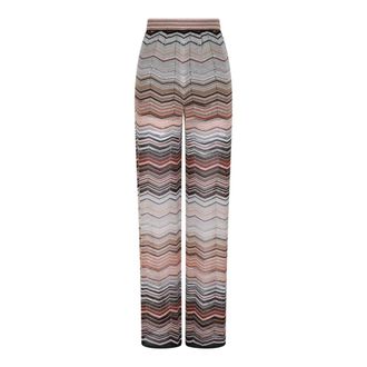 Missoni Femme, Pantalons, Multicolore, Taille: 34 FR Pantalon Large en Viscose Lam&eacute; Chevron avec Sequins