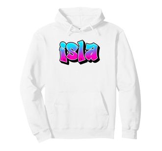 BDAZ Isla Graffiti Personalisierter Name Blau Rosa Frauen M&auml;dchen Pullover Hoodie
