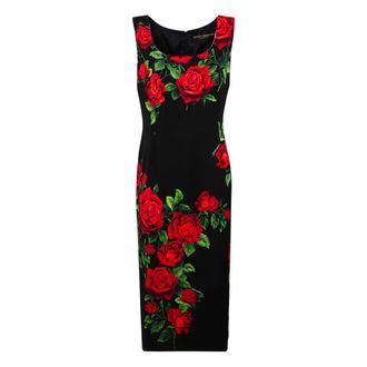 Dolce & Gabbana Robe en charmeuse &agrave; imprim&eacute; rose - Femme - Robes - Multicolore - Taille: 46 FR
