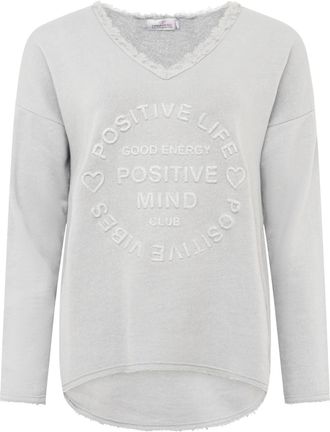Zwillingsherz Sweatshirt Positiv f&uuml;r Damen Frauen - Hochwertiger Baumwoll Pullover Hoodie Pulli Langarm kuschelig weich Langarmshirt Oversized Sommer