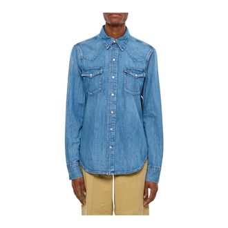 Polo Ralph Lauren Femme, Blouses et Chemises, Bleu, Taille: 42 FR Chemise Western en Denim