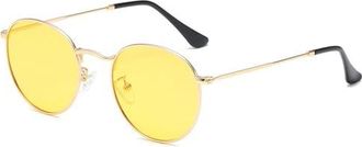Generic Lunettes de soleil rondes polaris&eacute;es for hommes et femmes, lunettes de soleil de f&ecirc;te de(Yellow)