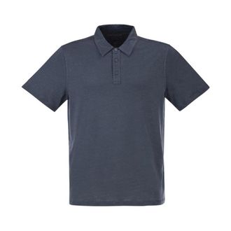 Majestic Filatures Kurzarm-Poloshirt - - Tops - Herren - Blau - XL