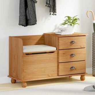 vidaXL vidaXL Banc de rangement pour lentr&eacute;e ASKIM Marron 100 x 39 x 62 cm