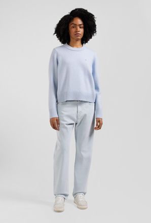 Eden Park Pull Col Rond En Laine Et Cachemire Ciel Coupe Regular