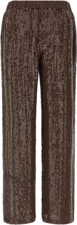 P.A.R.O.S.H. Sequin-Embroidered Trousers - Brown
