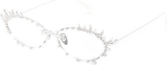 Yvmin 26606SLV00NN Crystal-Embellished Cat-Eye Sunglasses - Silver