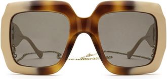 Gucci Sonnenbrille mit Oversized-Gestell - Braun