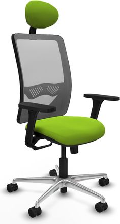 Piqueras y Crespo Drehstuhl mit Zulema-Armlehnen, h&ouml;henverstellbarer Lendenwirbelst&uuml;tze und festem Kopfteil, ausgestattet mit Sincro 3 Positionen und Schneideschaum, Gr