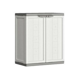 KIS Niedriger Schrank aus Harz JOLLY R16 TNT Wei&szlig; und Grau 68x39x h85 cm