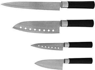 Cecotec Professionelles 4-Messer-Set mit 2 mm breit Klinge Santoku Messerset. Zwart