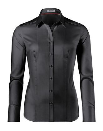 Vincenzo Boretti Bluse, modern-fit/leicht tailliert, Hemdkragen, Twill - bügelleicht schwarz 40