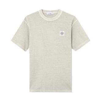 Stone Island Homme, Tops, Gris, Taille: M Logo Cotton T-Shirt
