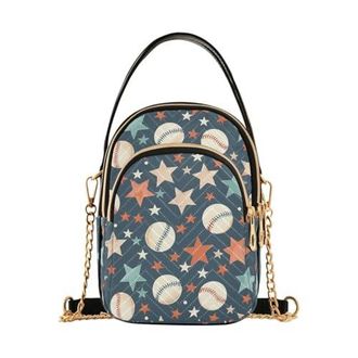 Mnsruu Petit sac &agrave; bandouli&egrave;re en cuir avec &eacute;toile multicolore pour femme