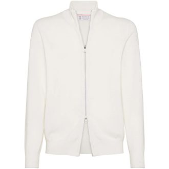 Brunello Cucinelli Cashmere High-neck Cardigan With Zipper