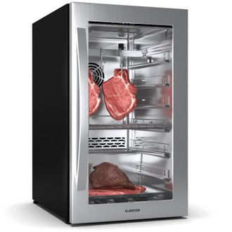 Klarstein Klarstein Reifeschrank, 88L Fleischreifeschrank mit Temperatur & Luftfeuchtigkeitskontrolle, Antibakterielle UVC-Beleuchtung, Touch-Bedienfeld