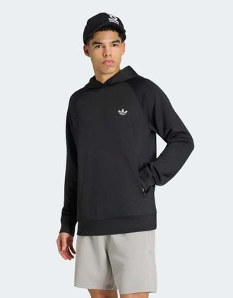 adidas Originals Trefoil Essentials - Sweat &agrave; capuche en tissu a&eacute;r&eacute; - Noir
